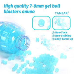 TANSAR Gel Ball Blaster Ammo Splat Orby Gun Refill(7-8 mm,12 packs,10,000 Pieces Per Pack), 7.5mm Gel Splatter Bullets, Compatible with Gel Gun Blaster, for Ages 14+