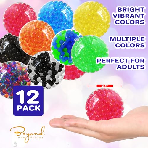 Stress Balls Set - 12 Pack - Stress Balls Fidget Toys for Adults - Sensory Ball, Squishy Balls, Anxiety Relief Calming Tool - Fidget Stress Toys for Autism & ADD/ADHD