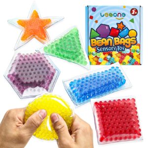 squishy sensory toy for kids - fidget calming toys for autism/ anxiety relief for adults, shapes learning toy classroom must haves, unique stocking stuffers (shape)