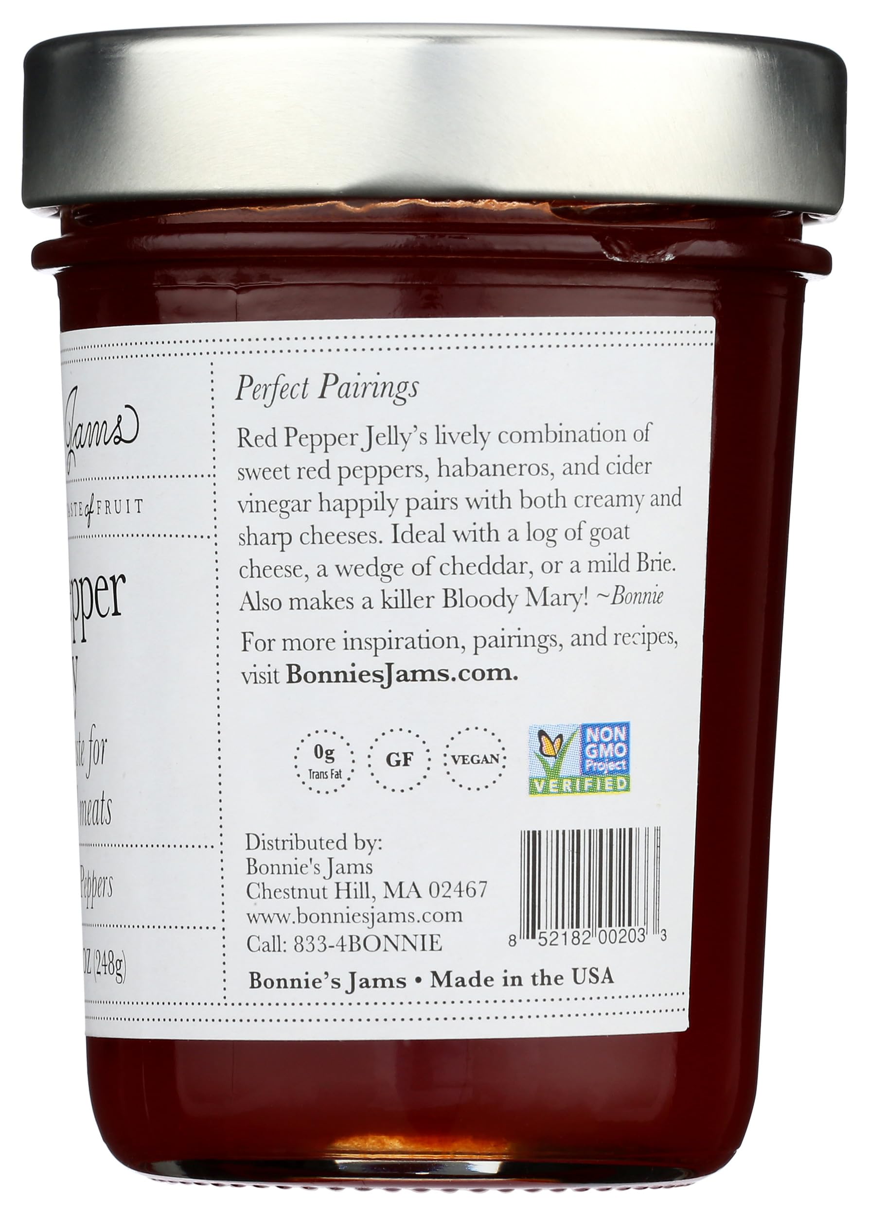 BONNIES JAMS Red Pepper Jelly, 8.75 OZ