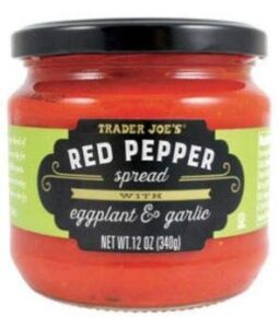 trader joe's red pepper spread with eggplant and garlic net wt. 12 oz (340g)