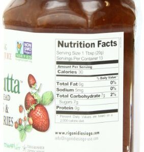 Rigoni di Asiago Fiordifrutta Organic Strawberry Fruit Spread, 8.82 Ounce (Pack of 1), Strawberry