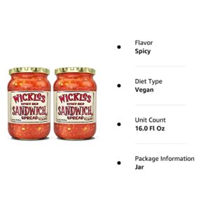 Wickles Spicy Red Sandwich Spread, 16 OZ (Pack of 2)