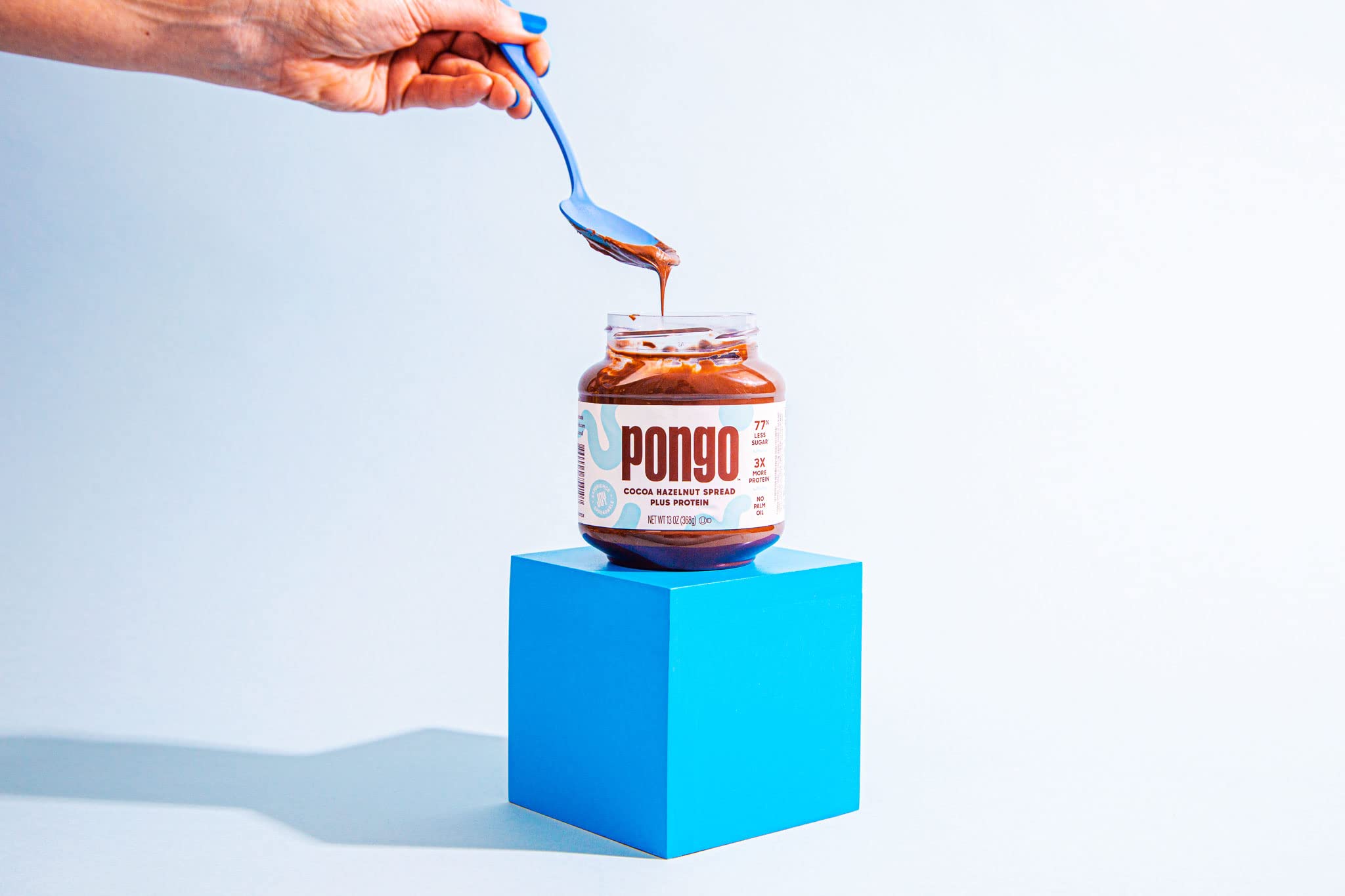 Pongo Cocoa Hazelnut Protein Spread - Low Sugar, Low Carb Sauce, Keto-Friendly Chocolate Dessert Topping (13 oz Jar)