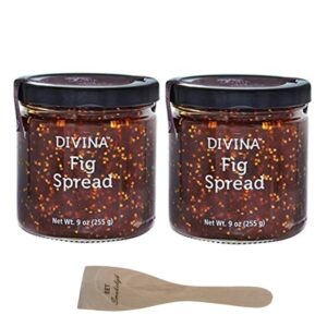 Divina Fig Spread-Original 9 oz (2pk) Bundled with Custom Spreader