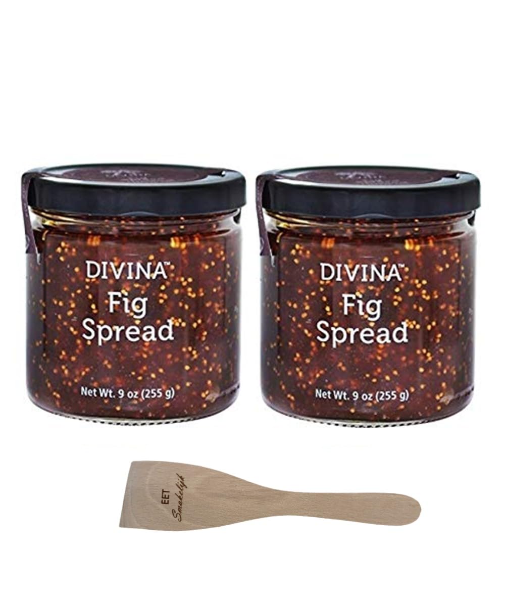 Divina Fig Spread-Original 9 oz (2pk) Bundled with Custom Spreader