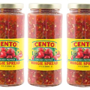 Cento Diced Hot Cherry Pepper Hoagie Spread, 12 Fl Oz (Pack of 3)