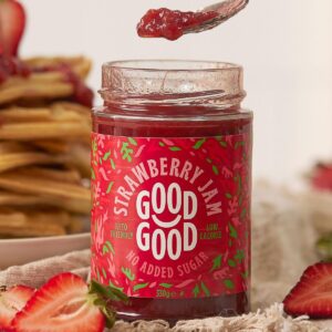 GOOD GOOD No Added Sugar Fruit Jam Variety Pack of 4 - Keto Friendly Jelly - Blueberry, Raspberry, Strawberry and Apricot Jam - Low Carb, Low-Calorie and Vegan - 12oz / 330g Jars