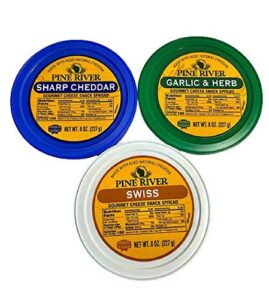 pine river cheese spreads - variety pack 3 8oz. sharp cheddar-garlic & herb-swiss (24oz)