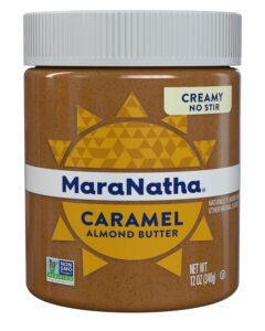 maranatha creamy roasted caramel almond butter, no stir, 12 ounce jar