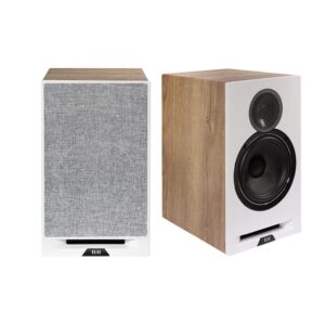 ELAC Debut Reference B6.2 Bookshelf Speakers - (Pair) White Baffle, Oak Cabinet