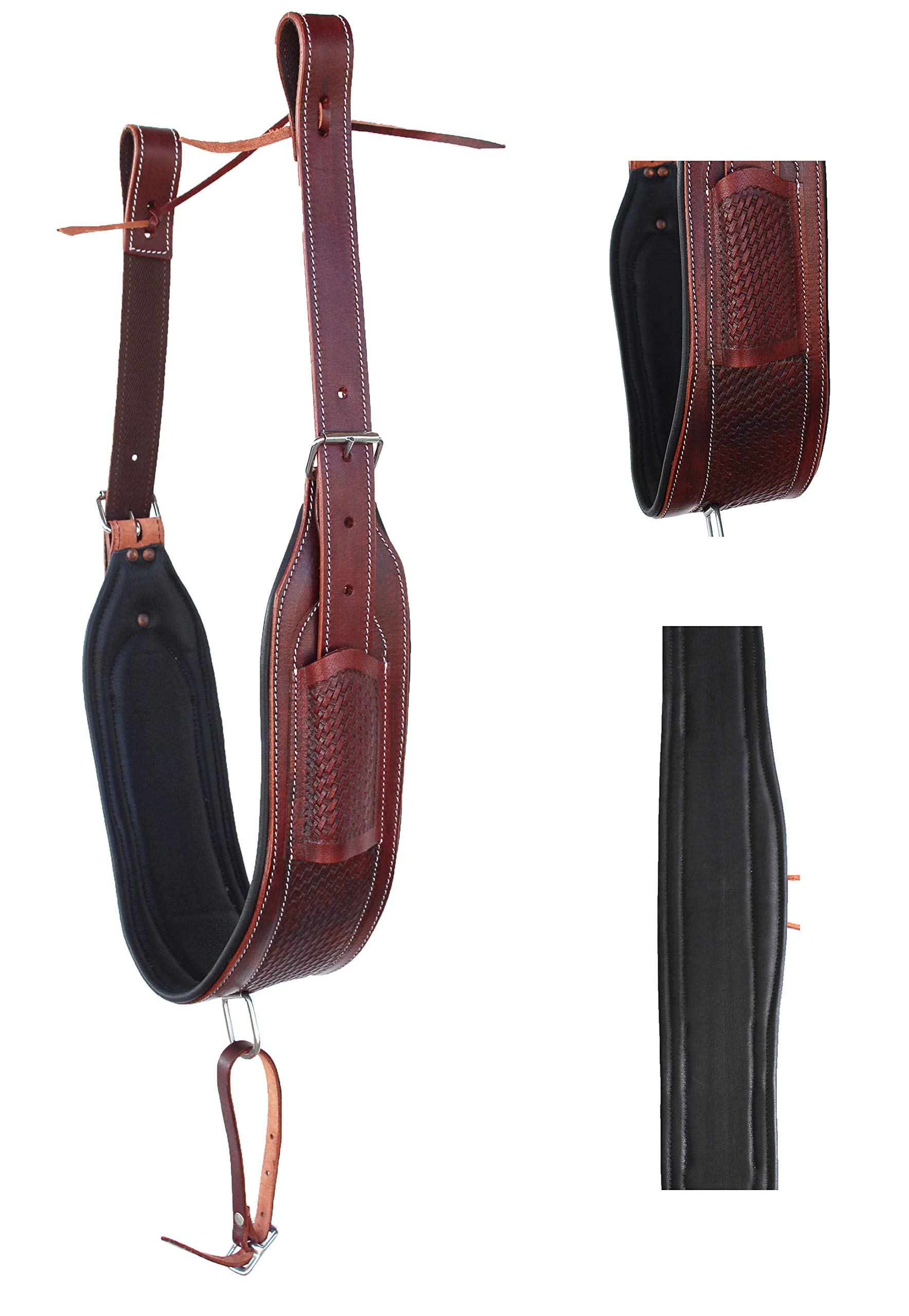 CHALLENGER Horse Western Tooled Padded Leather Rear Flank Back Saddle Cinch Billets 9782BR