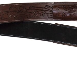 Acerugs BACK CINCH STRAP for WESTERN SADDLES HORSE BUCKING STRAP REAR GIRTH FLANK CINCH SMOOTH LEATHER (Brown Tooled B)