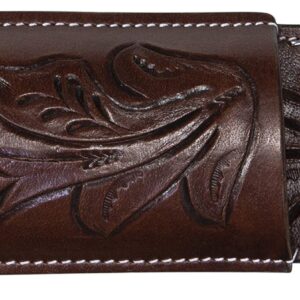 Acerugs BACK CINCH STRAP for WESTERN SADDLES HORSE BUCKING STRAP REAR GIRTH FLANK CINCH SMOOTH LEATHER (Brown Tooled B)