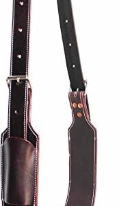 SHOWMEN CRAFT Horse Handcrafted Plain Oiled Brown Leather Back Cinch Rear Flank Saddle Cinch Girth with Billets