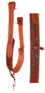 challenger tack horse western floral tooled leather rear flank saddle cinch w/billets 9778