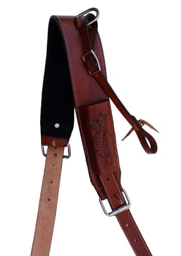 WEMBILS Horse Western Leather Complete Flank Cinch Set Primeum Leather Quality Horse Riding Equestrian Decoretive Western Rear Flank Back Cinch Girth Saddle Billets TACK Horse Cinches