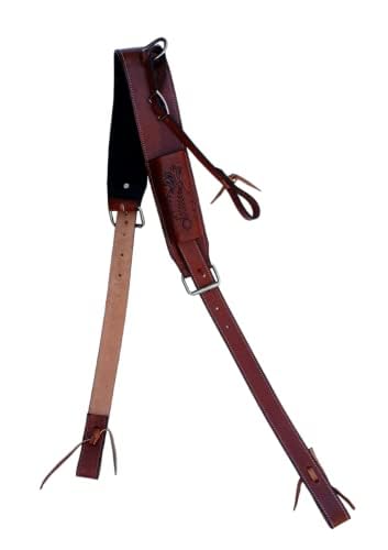 WEMBILS Horse Western Leather Complete Flank Cinch Set Primeum Leather Quality Horse Riding Equestrian Decoretive Western Rear Flank Back Cinch Girth Saddle Billets TACK Horse Cinches