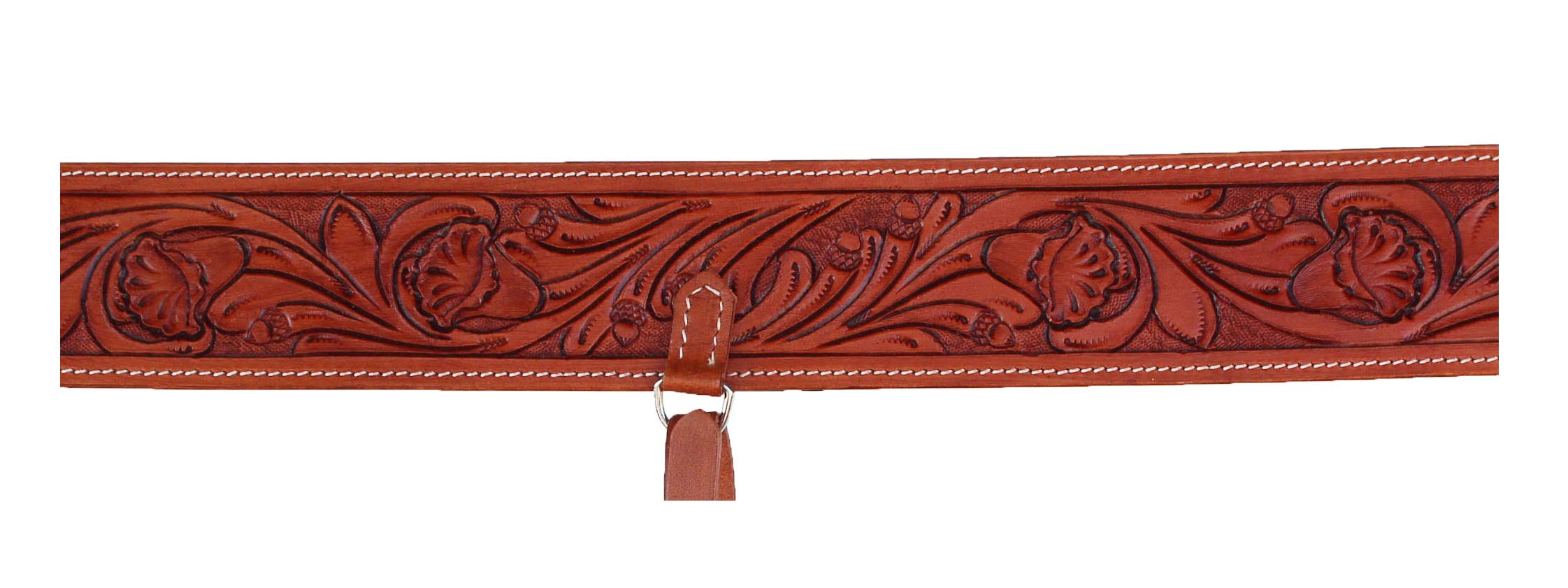 Challenger Tack Horse Western Floral Tooled Leather Rear Flank Back Saddle Cinch w/Billets 9774