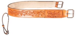 acerugs western back cinches for horse saddles smooth leather rear flank girth bucking strap (basket weave)