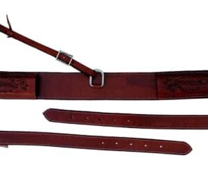 Horse Western Leather Complete Flank Cinch Set Rear Flank Back Cinch Girth Saddle Billets TACK Horse Cinches