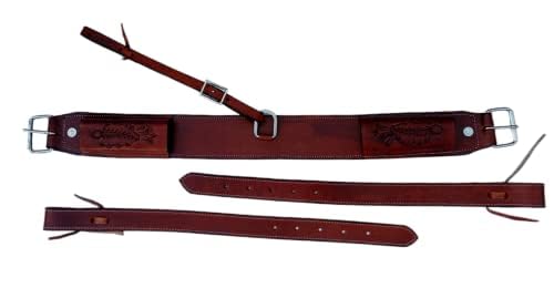 Horse Western Leather Complete Flank Cinch Set Rear Flank Back Cinch Girth Saddle Billets TACK Horse Cinches