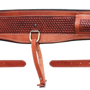 CHALLENGER Horse Western Tooled Padded Leather Rear Flank Back Saddle Cinch Billets 9782TN