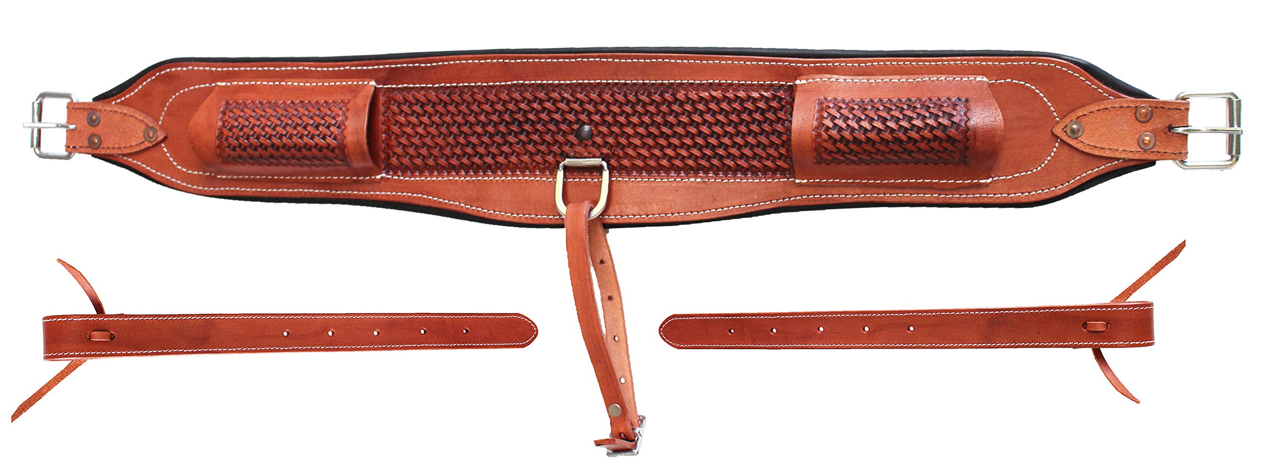 CHALLENGER Horse Western Tooled Padded Leather Rear Flank Back Saddle Cinch Billets 9782TN