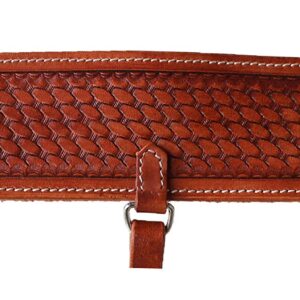 CHALLENGER Horse Western Leather Basketweave Tooled Floral Rear Flank Saddle Cinch Off Billets 9759A