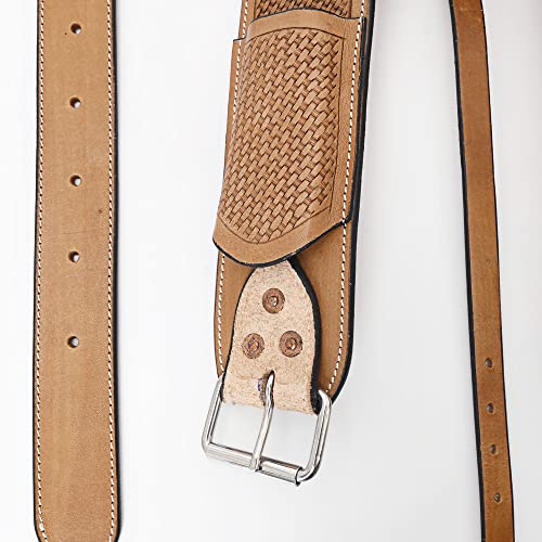 HILASON Horse Western Carved Leather Rear Flank Back Cinch Girth Saddle Billets Comfytack | Flank Cinch | Flank Cinch Billet | Western Cinch | Saddle Cinch | Western Girth | Saddle Billet Strap