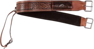 wembils equitack western horse saddle back cinch flank strap rear girth leather buckskin billet keeper (leather, 40 inches)