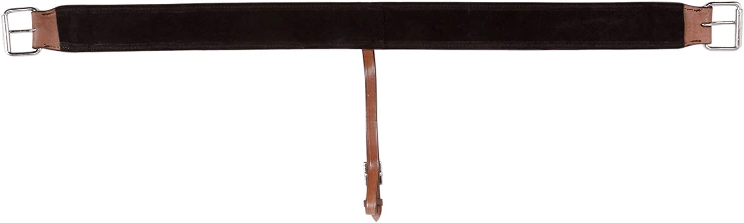 WEMBILS Equitack Western Horse Saddle Back Cinch Flank Strap Rear Girth Leather Buckskin Billet Keeper (Leather, 40 inches)