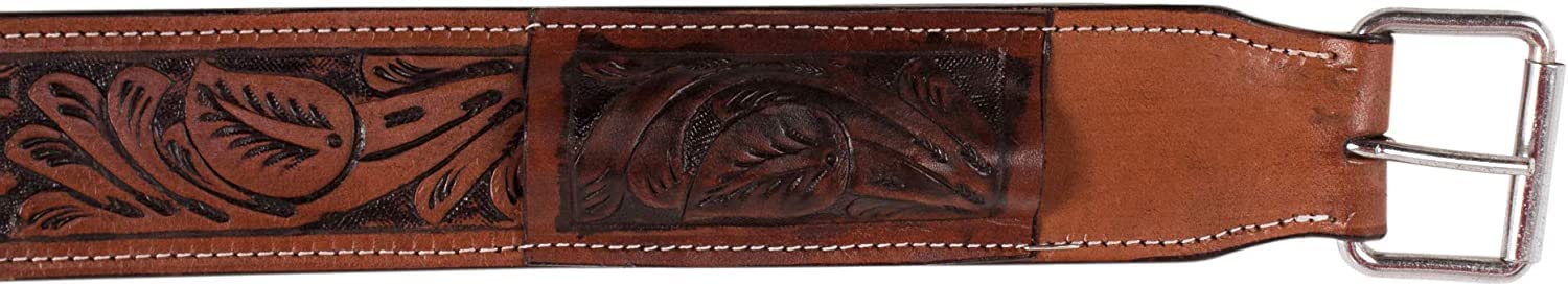 WEMBILS Equitack Western Horse Saddle Back Cinch Flank Strap Rear Girth Leather Buckskin Billet Keeper (Leather, 40 inches)