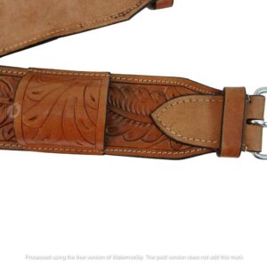 Oak Tooled Leather Back Rear Cinch Flank Billet Western Horse Girth Trail TACK