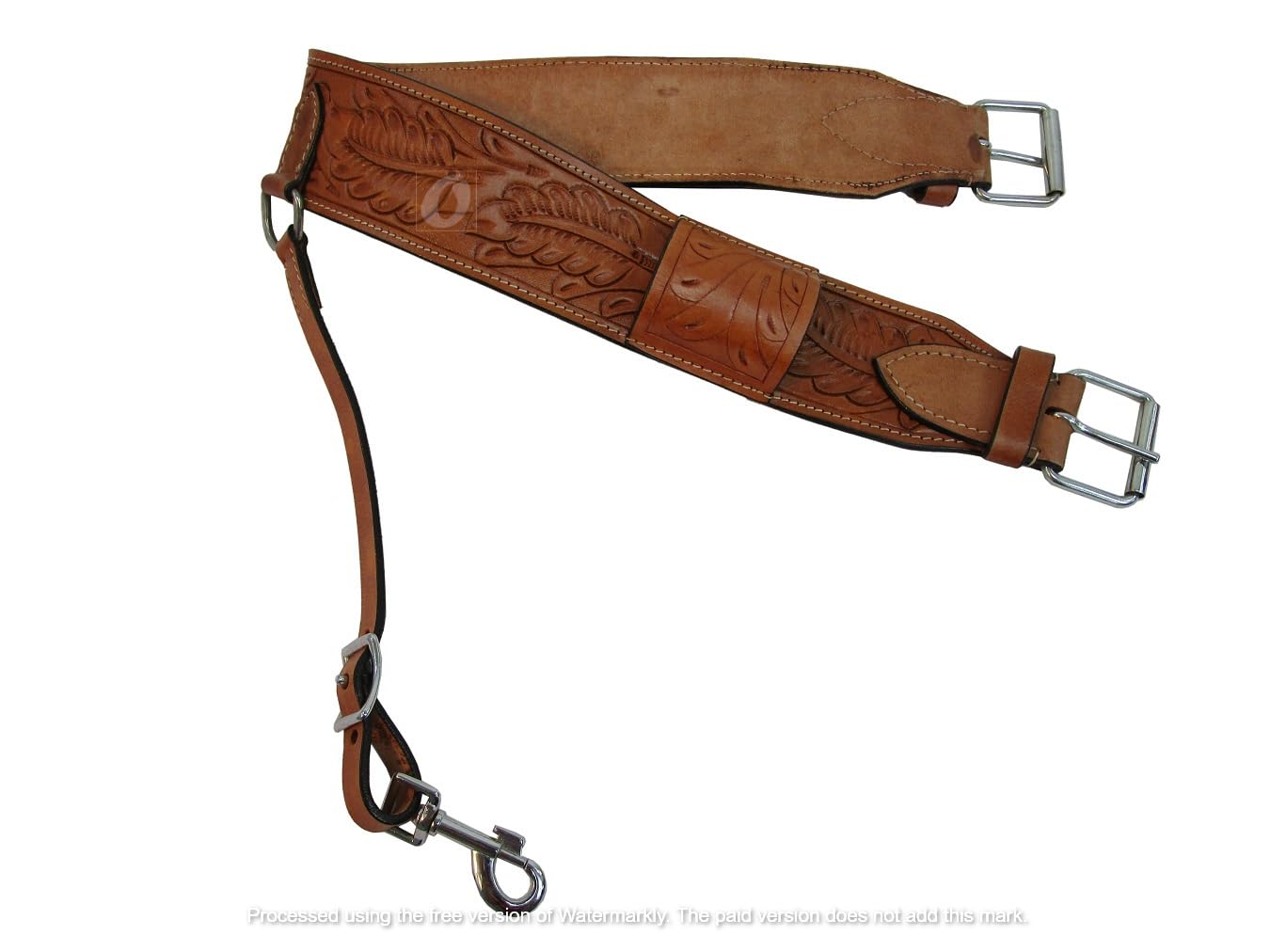 Oak Tooled Leather Back Rear Cinch Flank Billet Western Horse Girth Trail TACK