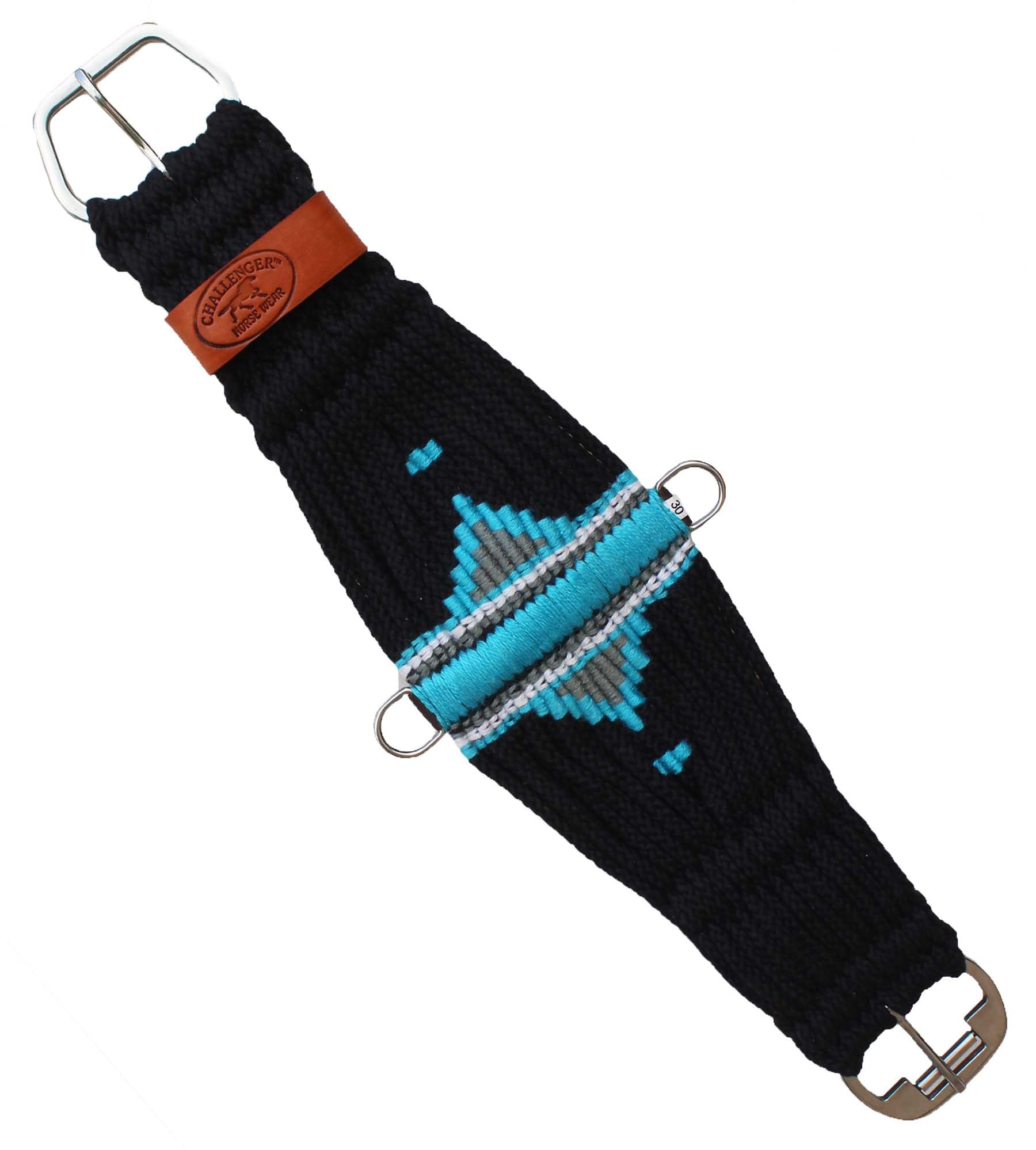 CHALLENGER 24" Western 25-Strand Wool Double Weave Aztec Cinch Girth Turquoise 97128-24