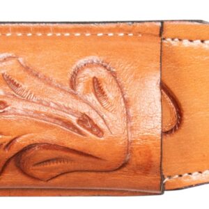 Acerugs WESTERN HORSE SADDLE BACK CINCH PLEASURE TRAIL RIDING TACK ACCESSORIES COWHIDE LEATHER PREMIUM HAND CARVED REAR GIRTH BUCKING FLANK STRAP CHAFELESS ALL PURPOSE (Tan)