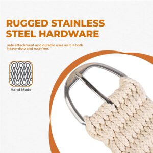 Harrison Howard 24 Strand Roper Western Cinch Handwoven Double-Weave Roper Cinch Rugged Stainless Steel Hardware for Horse 34 inches