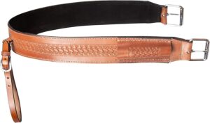 raj international back cinch strap western horse saddle bucking strap rear girth flank cinch smooth leather size length: 40 buckle to buckle & width: 2.75 with 2 buckles