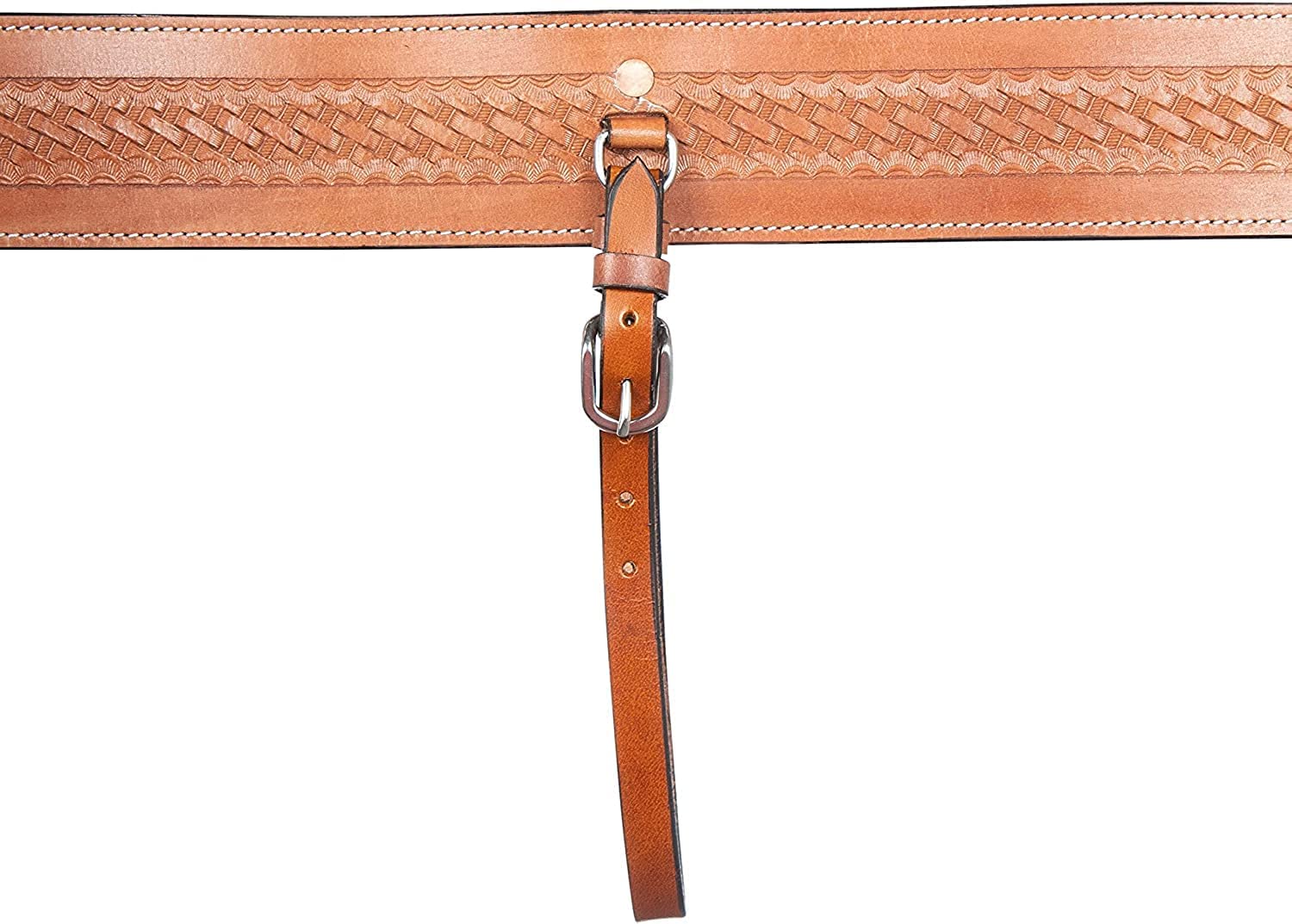 RAJ INTERNATIONAL Back Cinch Strap Western Horse Saddle Bucking Strap Rear Girth Flank Cinch Smooth Leather Size Length: 40 Buckle to Buckle & Width: 2.75 with 2 Buckles