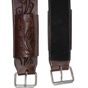 Acerugs Handmade Western Rear Cinch Tooled Leather Horse Saddle Back Girth Flank Brown (Standard, Brown)