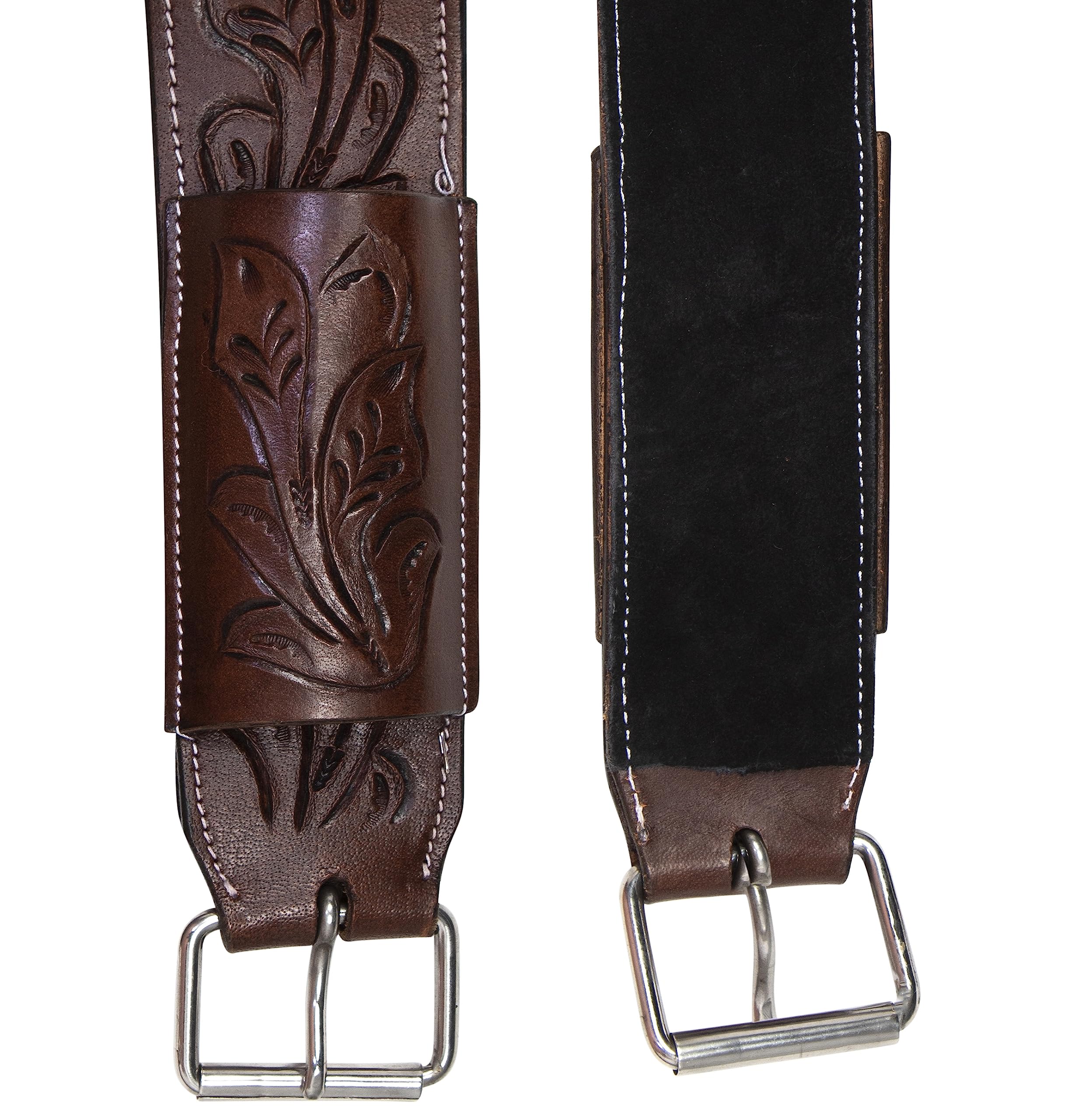 Acerugs Handmade Western Rear Cinch Tooled Leather Horse Saddle Back Girth Flank Brown (Standard, Brown)