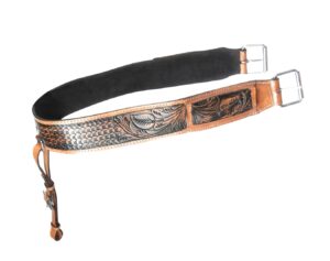 handmade western saddle rear cinch hand tooled leather horse saddle back girth flank cinches lc-005