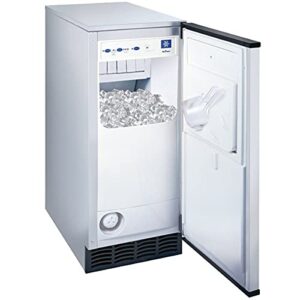 Manitowoc SM-50A 14 3/4" Air Cooled Undercounter Octagonal Cube Ice Machine with 25 lb. Bin - 53 lb. with Pump