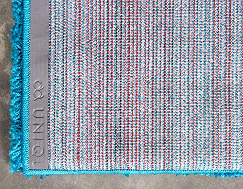 Unique Loom Solid Shag Collection Area Rug (8' x 10' Rectangle, Turquoise)