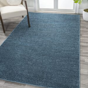 jonathan y seu100h-8 haze solid low-pile indoor area-rug casual contemporary solid traditional easy-cleaning bedroom kitchen living room non shedding, 8 ft x 10 ft, turquoise