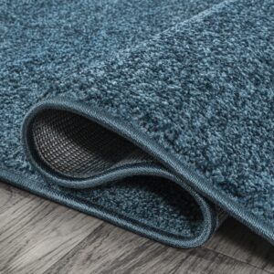 JONATHAN Y SEU100H-8 Haze Solid Low-Pile Indoor Area-Rug Casual Contemporary Solid Traditional Easy-Cleaning Bedroom Kitchen Living Room Non Shedding, 8 ft x 10 ft, Turquoise