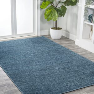 JONATHAN Y SEU100H-8 Haze Solid Low-Pile Indoor Area-Rug Casual Contemporary Solid Traditional Easy-Cleaning Bedroom Kitchen Living Room Non Shedding, 8 ft x 10 ft, Turquoise