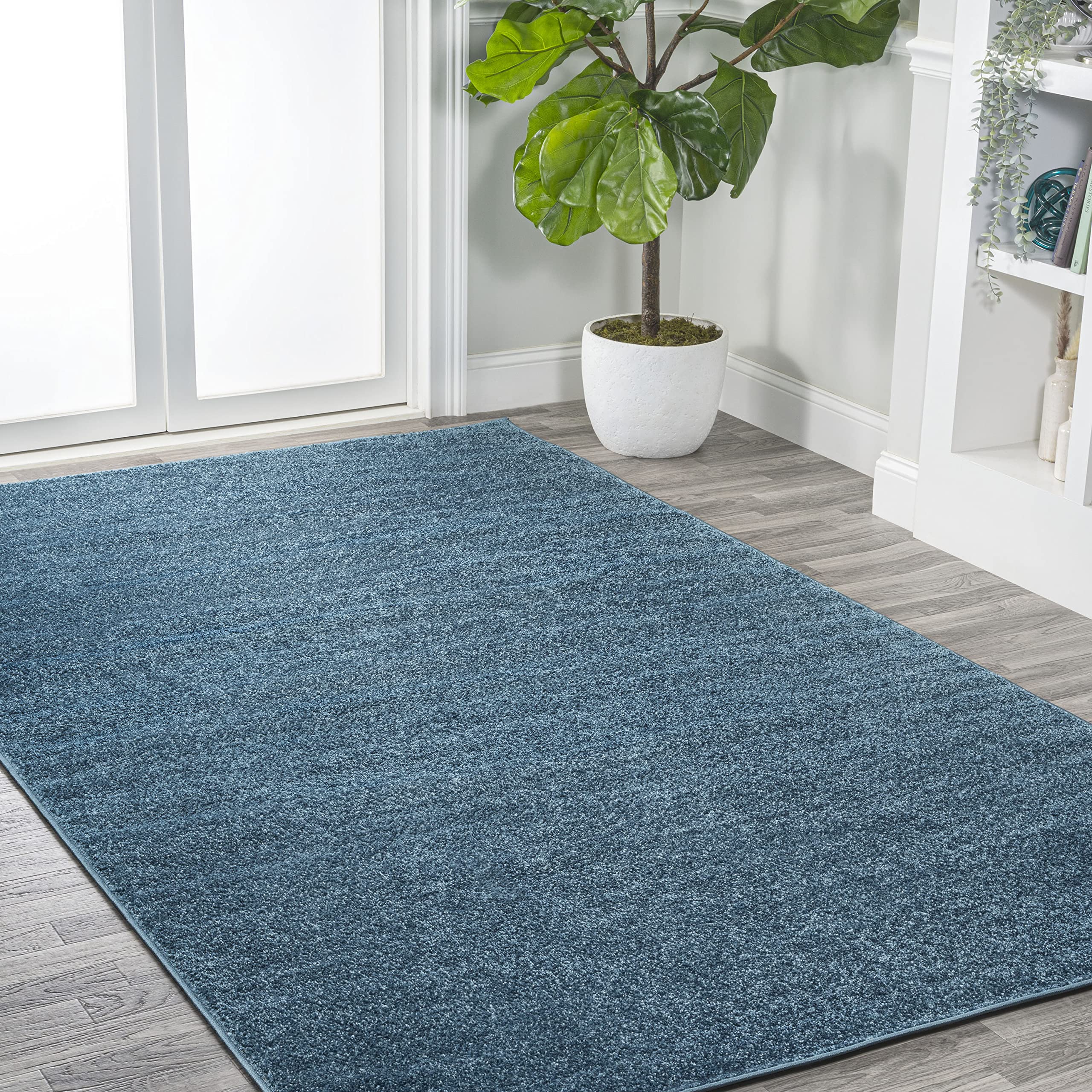 JONATHAN Y SEU100H-8 Haze Solid Low-Pile Indoor Area-Rug Casual Contemporary Solid Traditional Easy-Cleaning Bedroom Kitchen Living Room Non Shedding, 8 ft x 10 ft, Turquoise