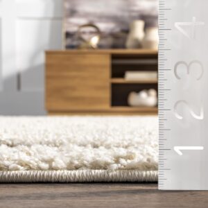 nuLOOM Maisha Contemporary Shag Area Rug, 5x8, Cream